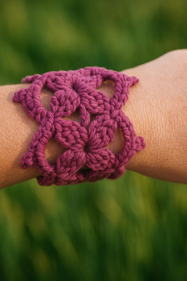Raspberry Viive Crochet Set – Handmade Cotton Belt, Choker & Bracelet ...
