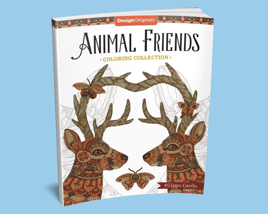 Coloring Book: Animal Friends Coloring Book Adult Coloring Book Animal ...