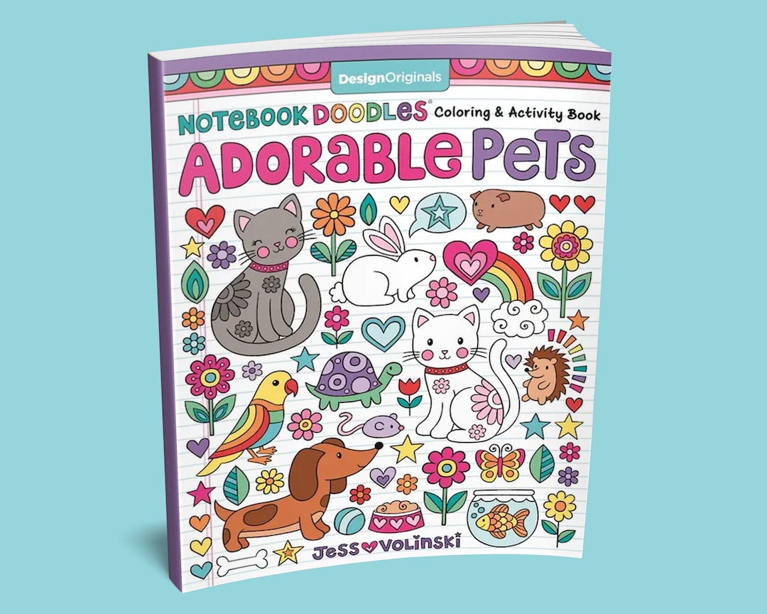 Coloring Book: Notebook Doodles Adorable Pets Coloring & Activity Book ...
