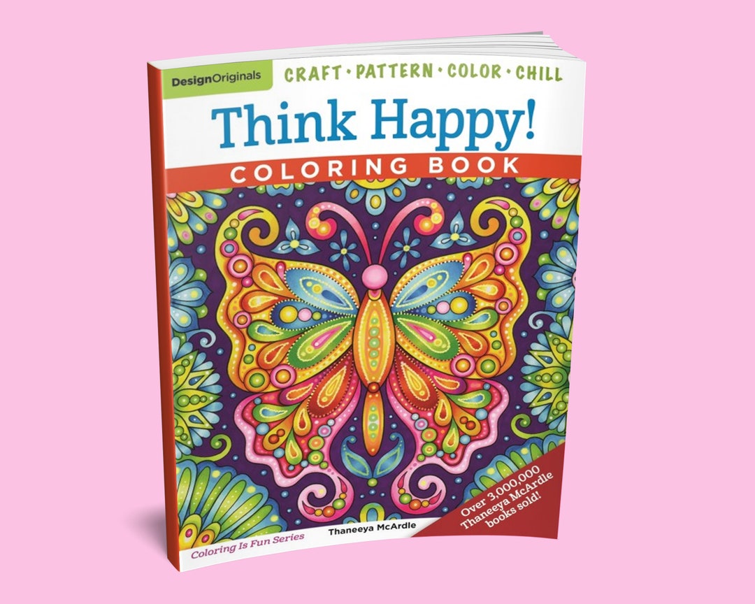 Coloring Book: Think Happy Coloring Book Adult Coloring Book - Etsy