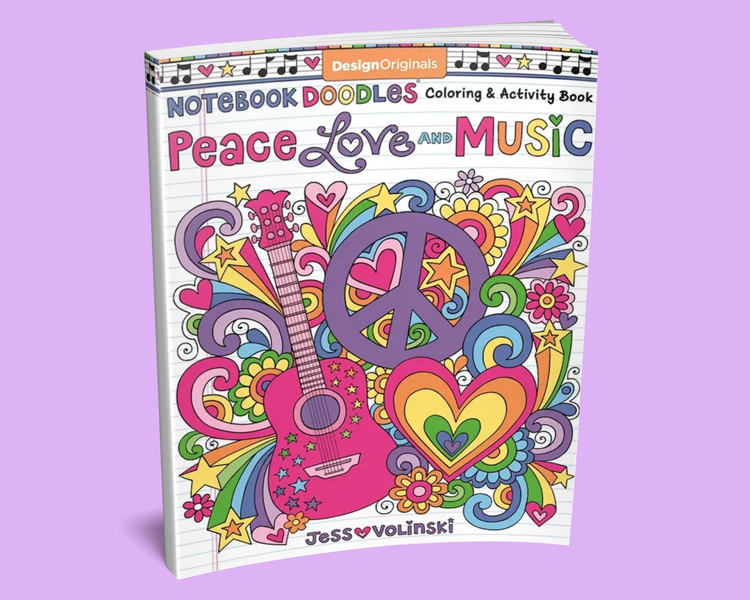 Coloring Book: Notebook Doodles Peace, Love, & Music Coloring Book ...