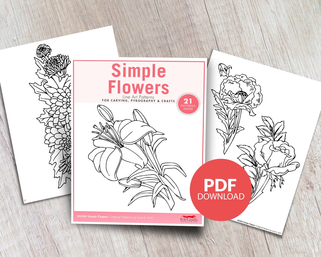 Patterns: Simple Flowers Printable Patterns - PDF Download - Etsy