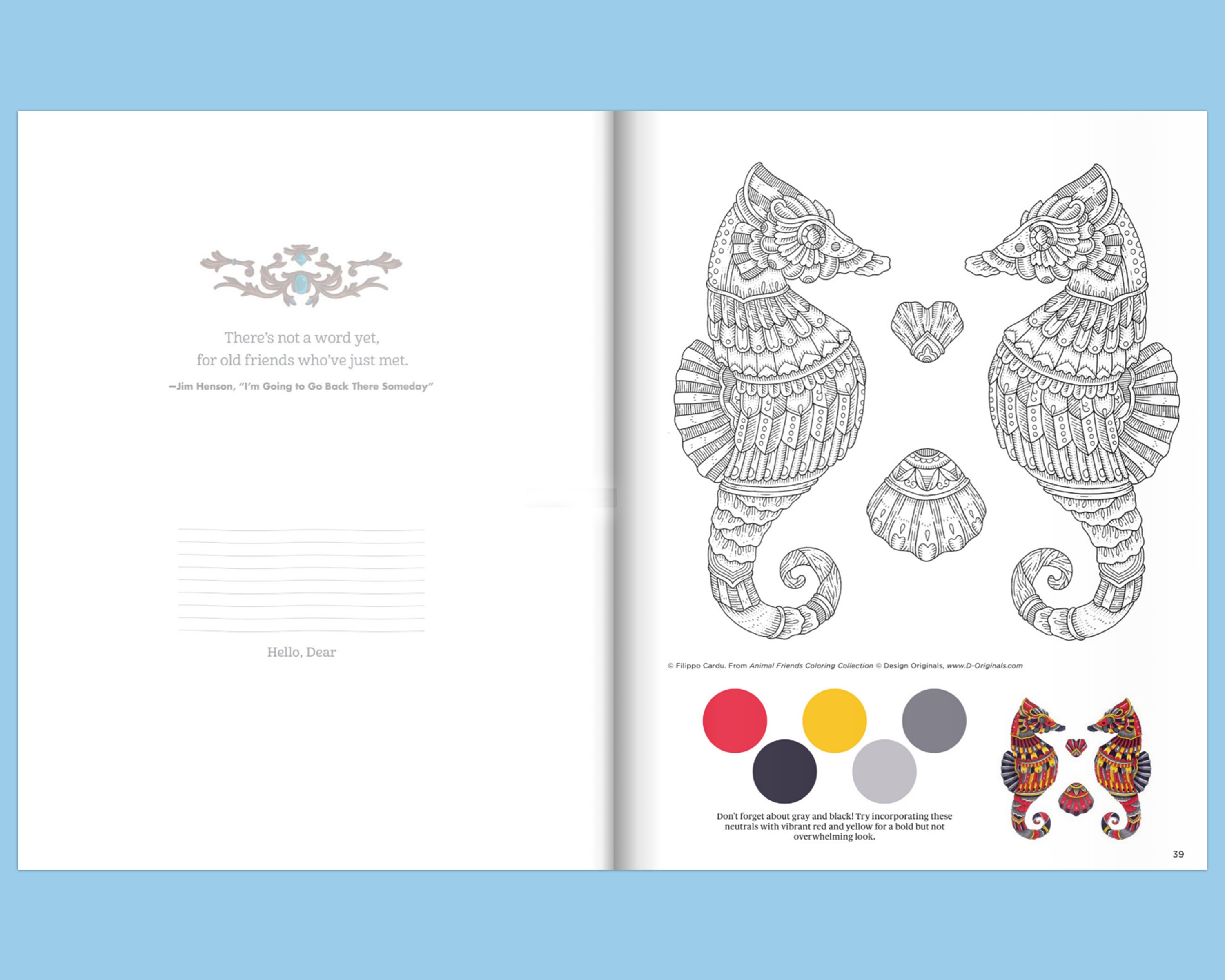 Coloring Book: Animal Friends Coloring Book Adult Coloring - Etsy Sweden
