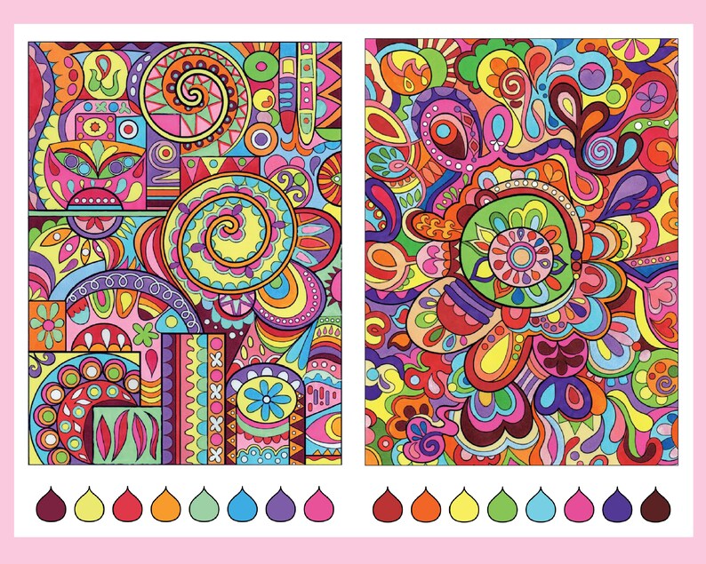 Coloring Book: Groovy Abstract Coloring Book - Etsy Australia