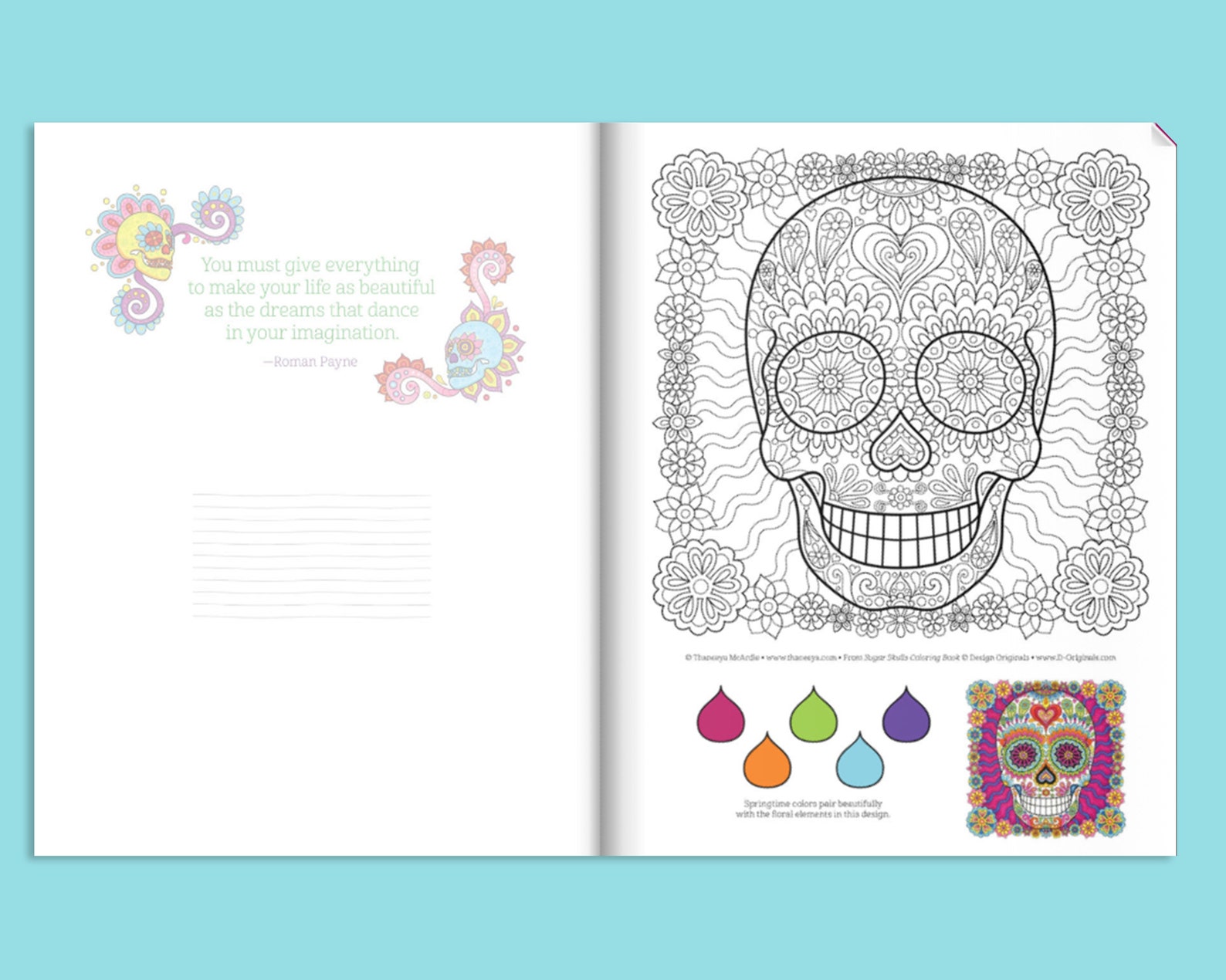 Coloring Book: Sugar Skulls Coloring Book Teen Coloring Book - Etsy