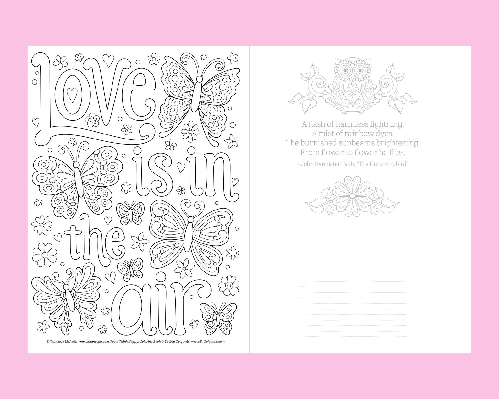 Coloring Book: Think Happy Coloring Book Adult Coloring - Etsy