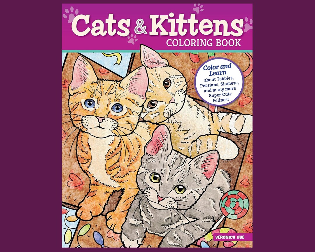 Coloring Book - Cats & Kittens Coloring Book - Color and Learn About ...