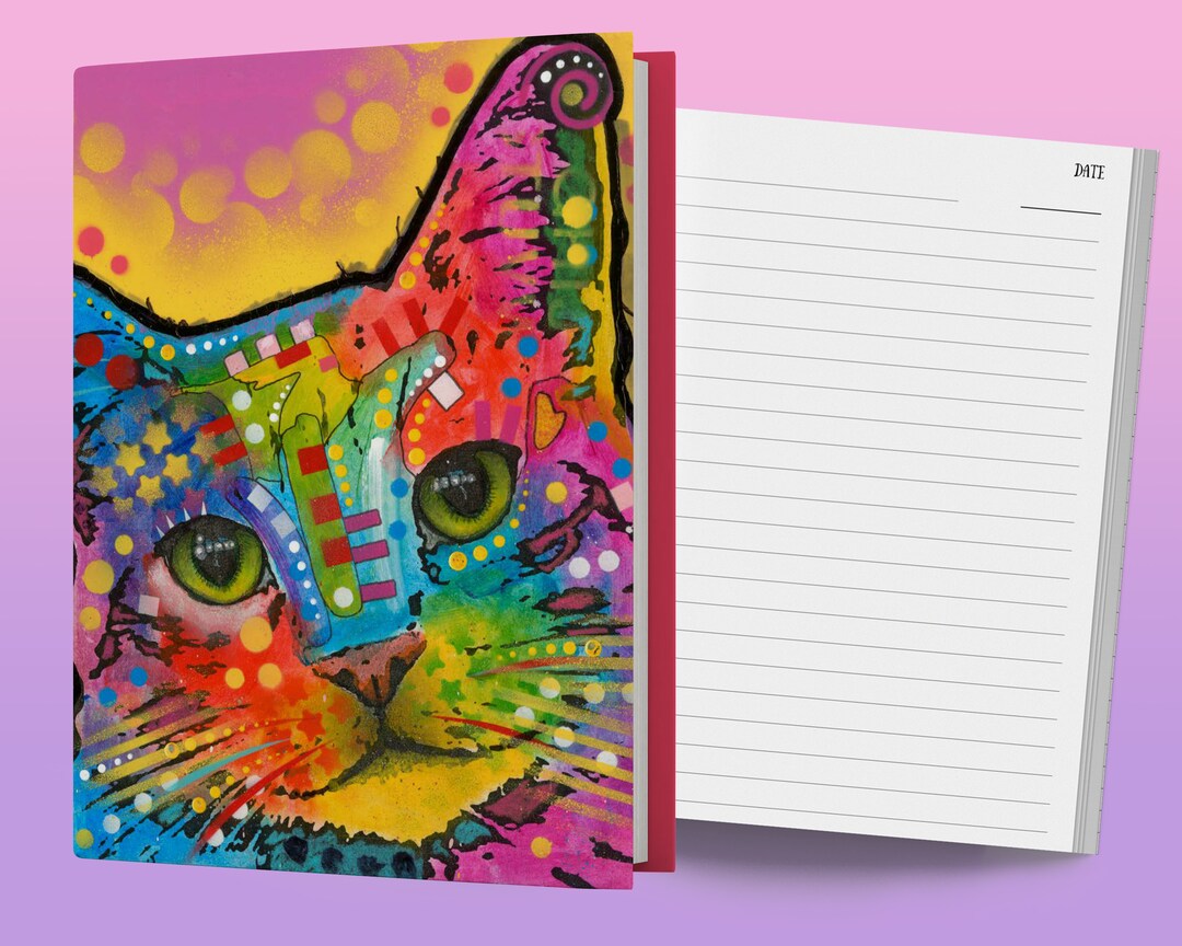 Journal/notebook: Dean Russo Tilted Cat Journal - Lined - Kitty Mom ...