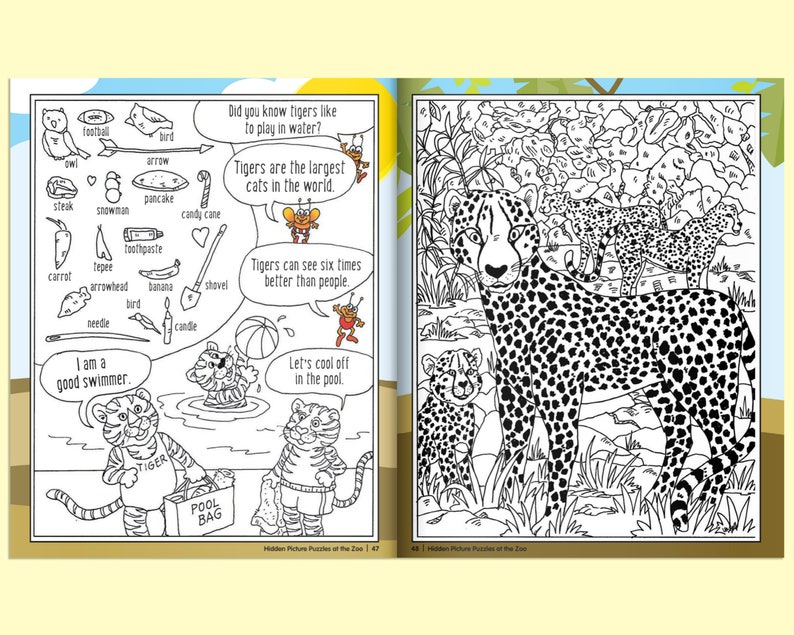 Coloring Book: Hidden Picture Puzzles at the Zoo Kids - Etsy