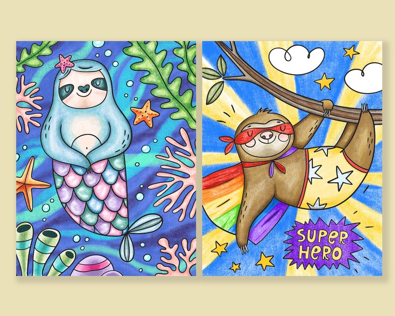 Personalized Coloring Book: Sloths Sloth Pages Custom Gift - Etsy