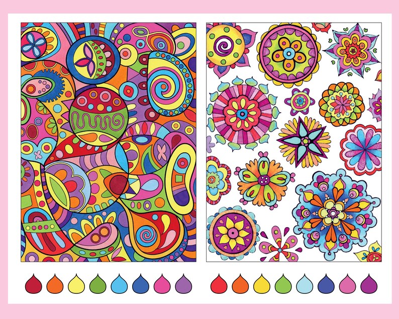 Coloring Book: Groovy Abstract Coloring Book - Etsy