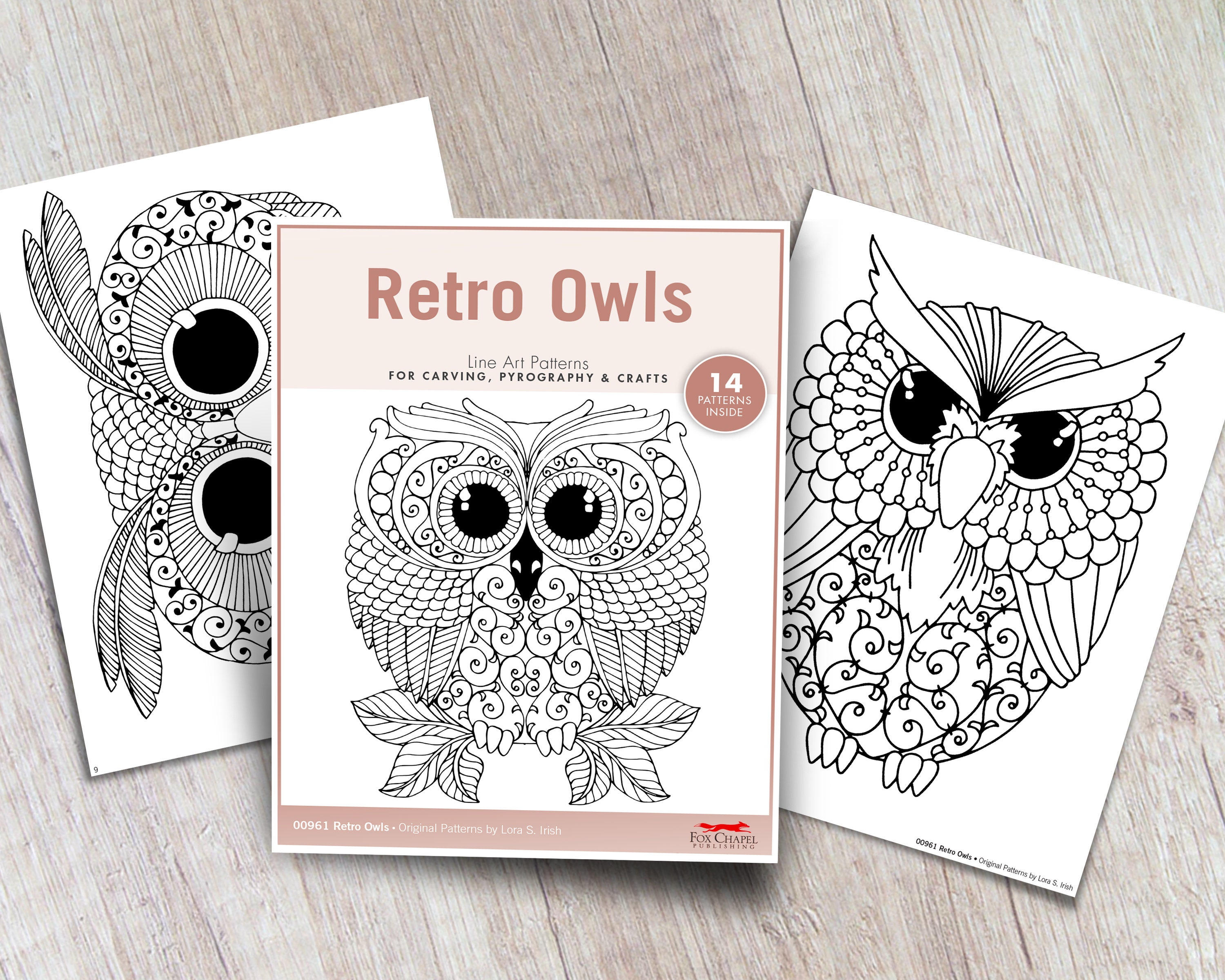 Patterns: Retro Owls Printed Wood Patterns - Etsy