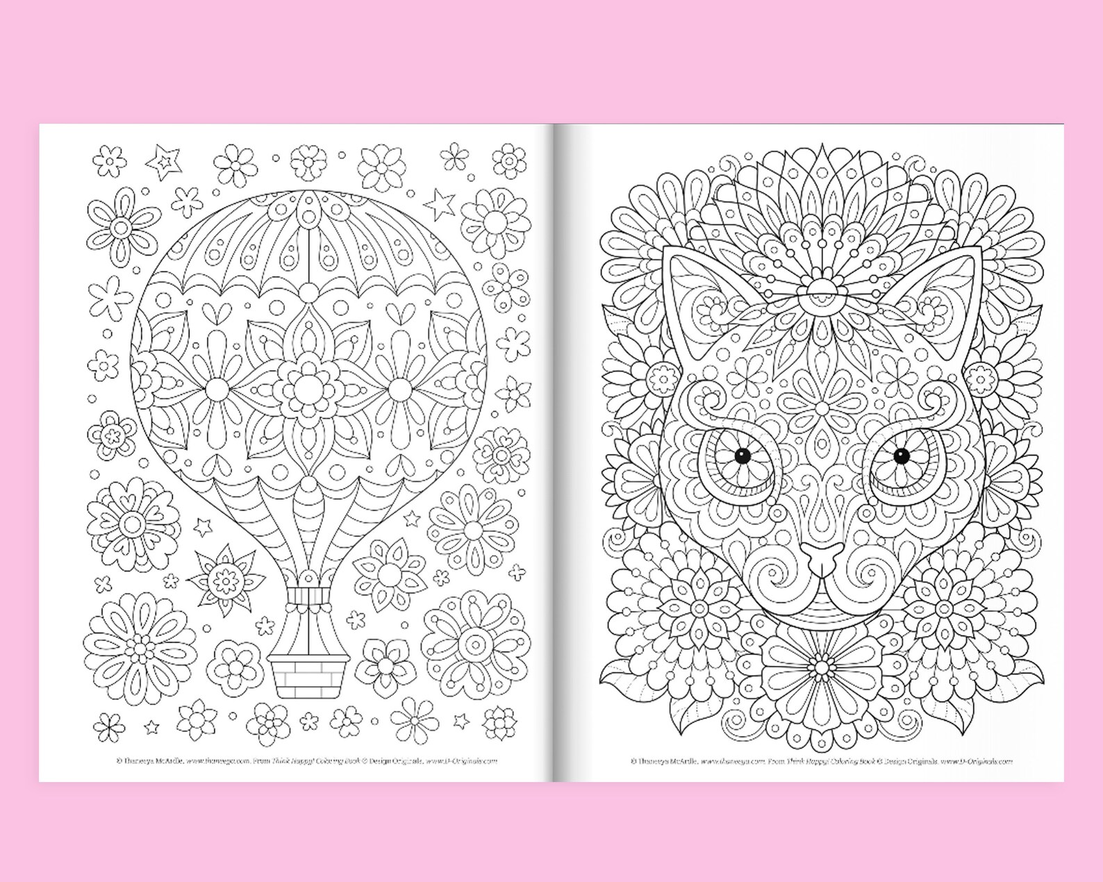 Coloring Book: Think Happy Coloring Book Adult Coloring - Etsy