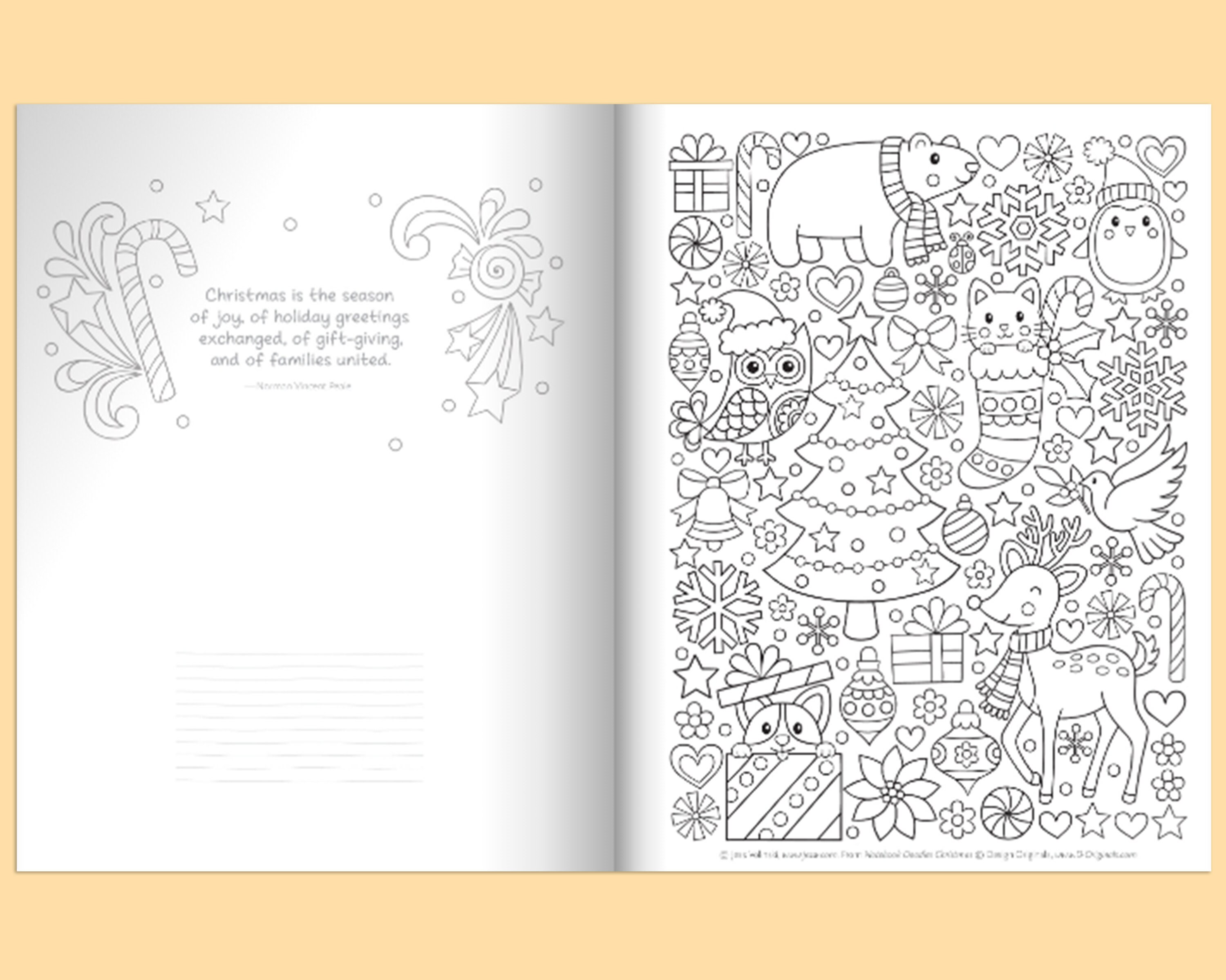 Personalized Coloring Book: Notebook Doodles® Christmas - Etsy