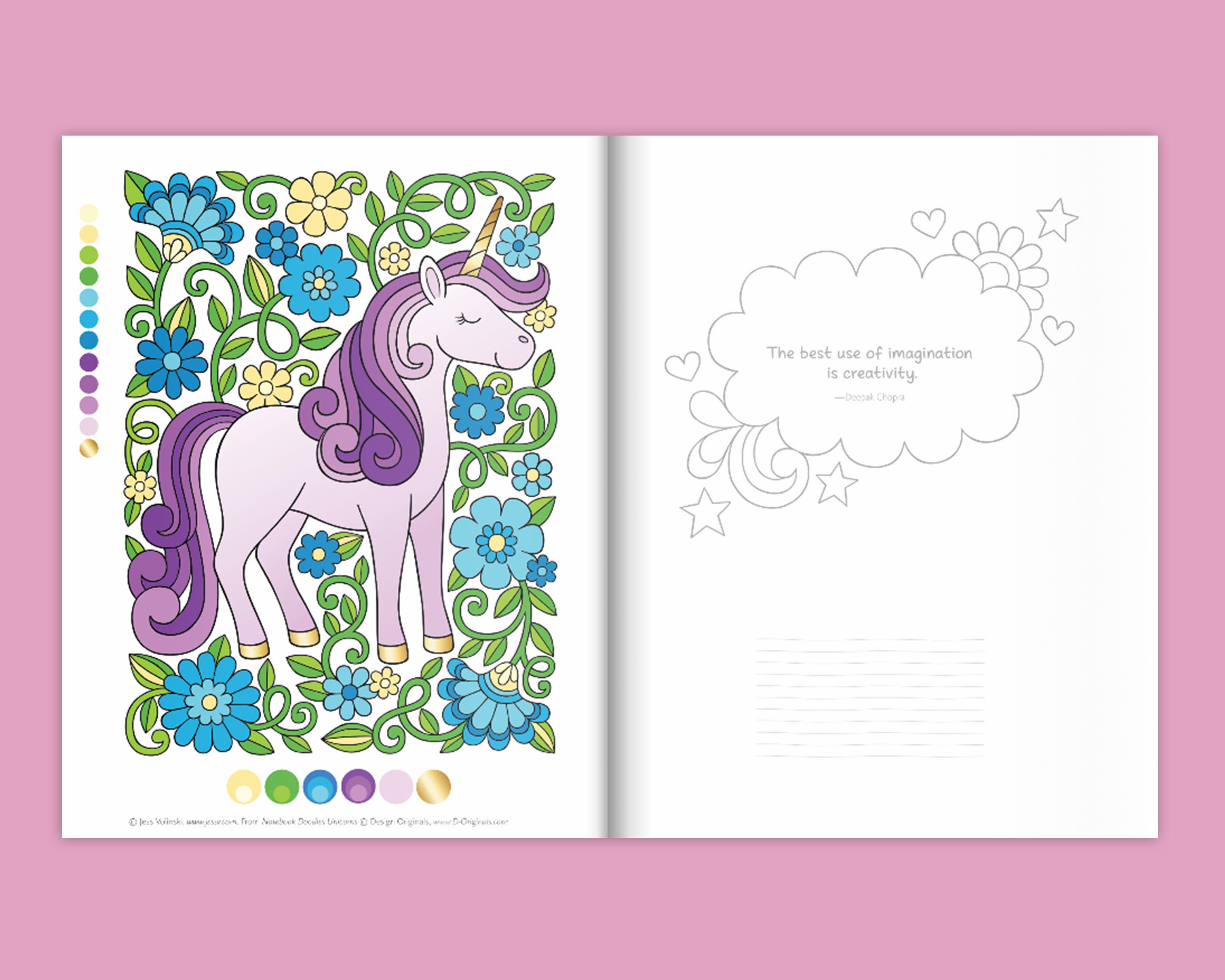 Coloring Book: Notebook Doodles Unicorns Coloring Book Kids - Etsy