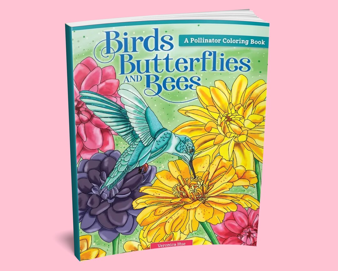 Coloring Book: Birds, Butterflies, and Bees A Pollinator - Etsy