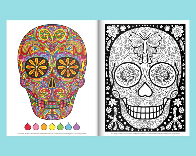 Coloring Book: Sugar Skulls Coloring Book Teen Coloring Book - Etsy