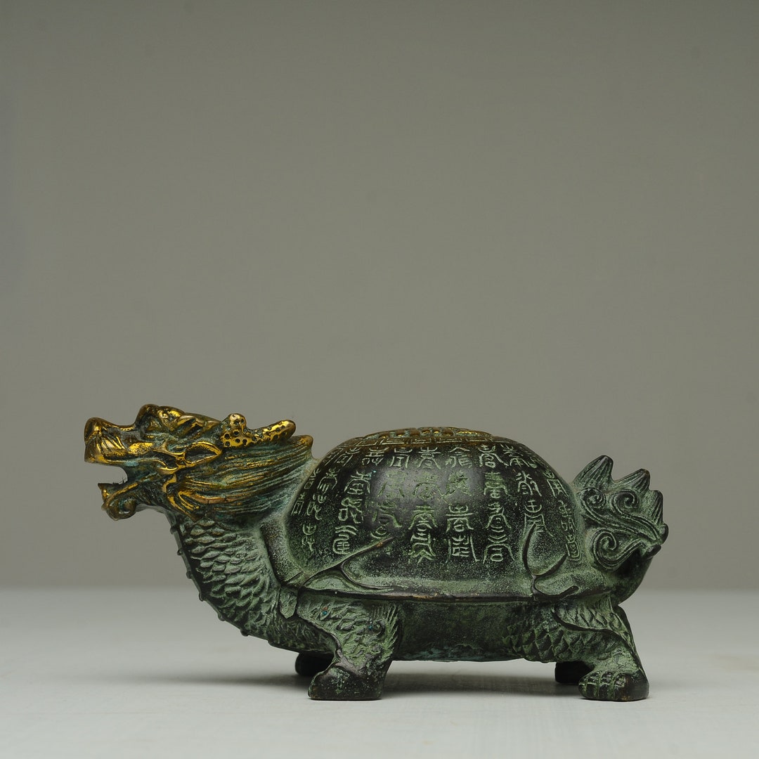 Chinese Antique Bronze Sculpture (dragon Turtle), Sculpture Art, Animal ...
