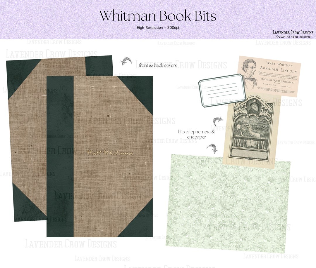 Walt Whitman Book Bits, Book Cover Image, Printable Book Covers ...