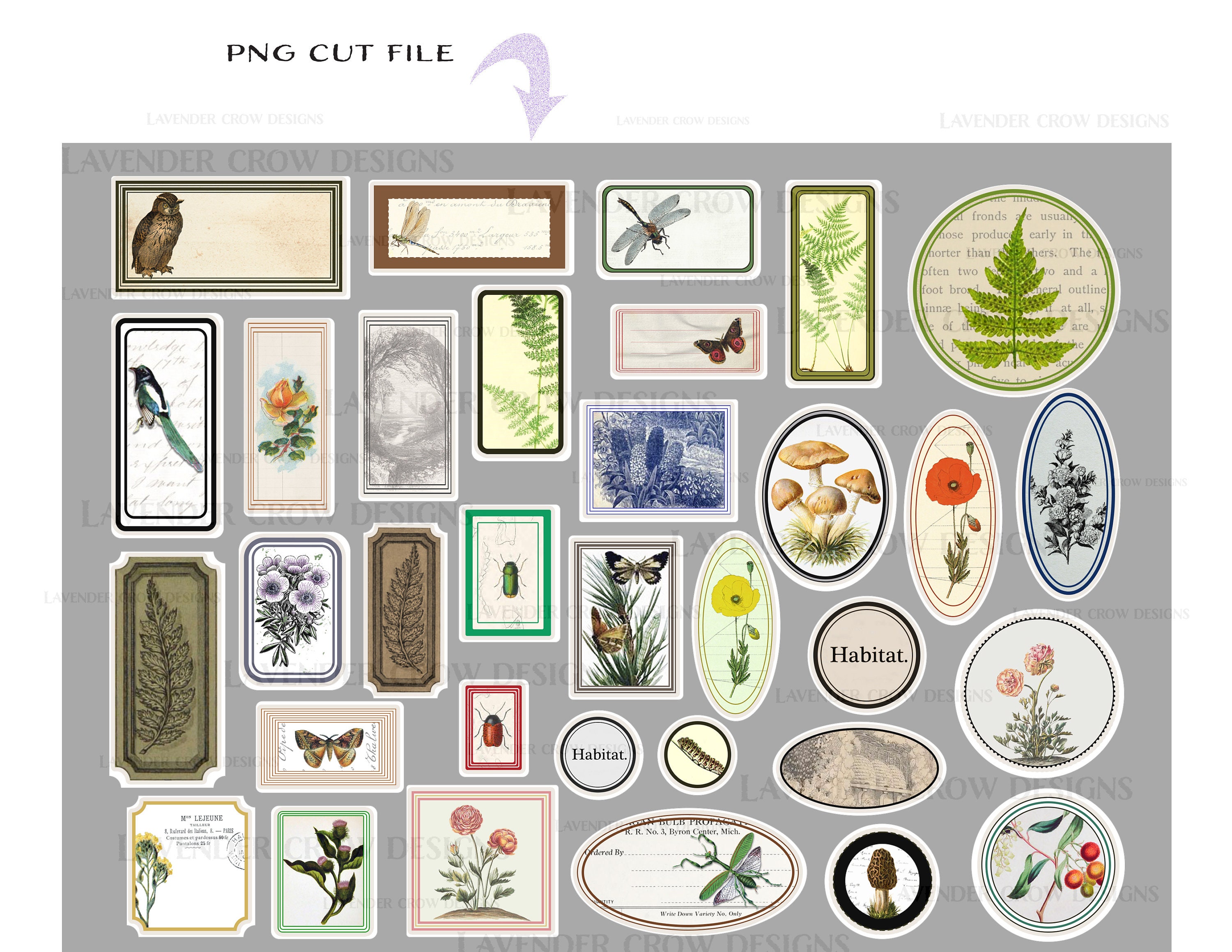 Assorted Nature Labels for Junk Journals - Etsy