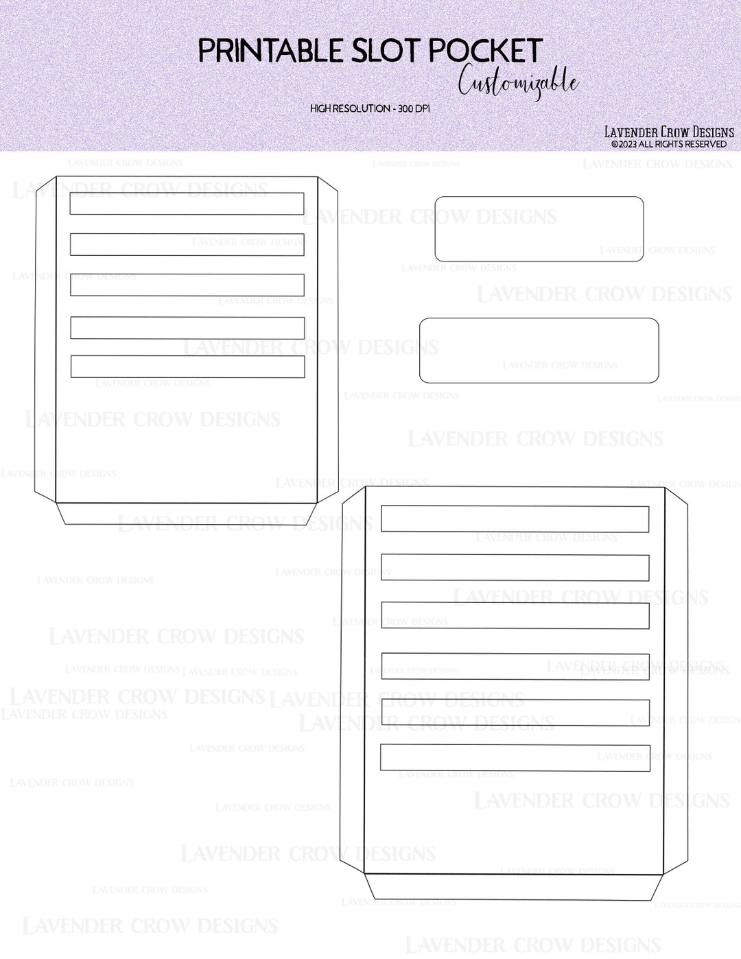 Junk Journal Slot Pockets, Printable Ephemera (JPEG Digital Download ...