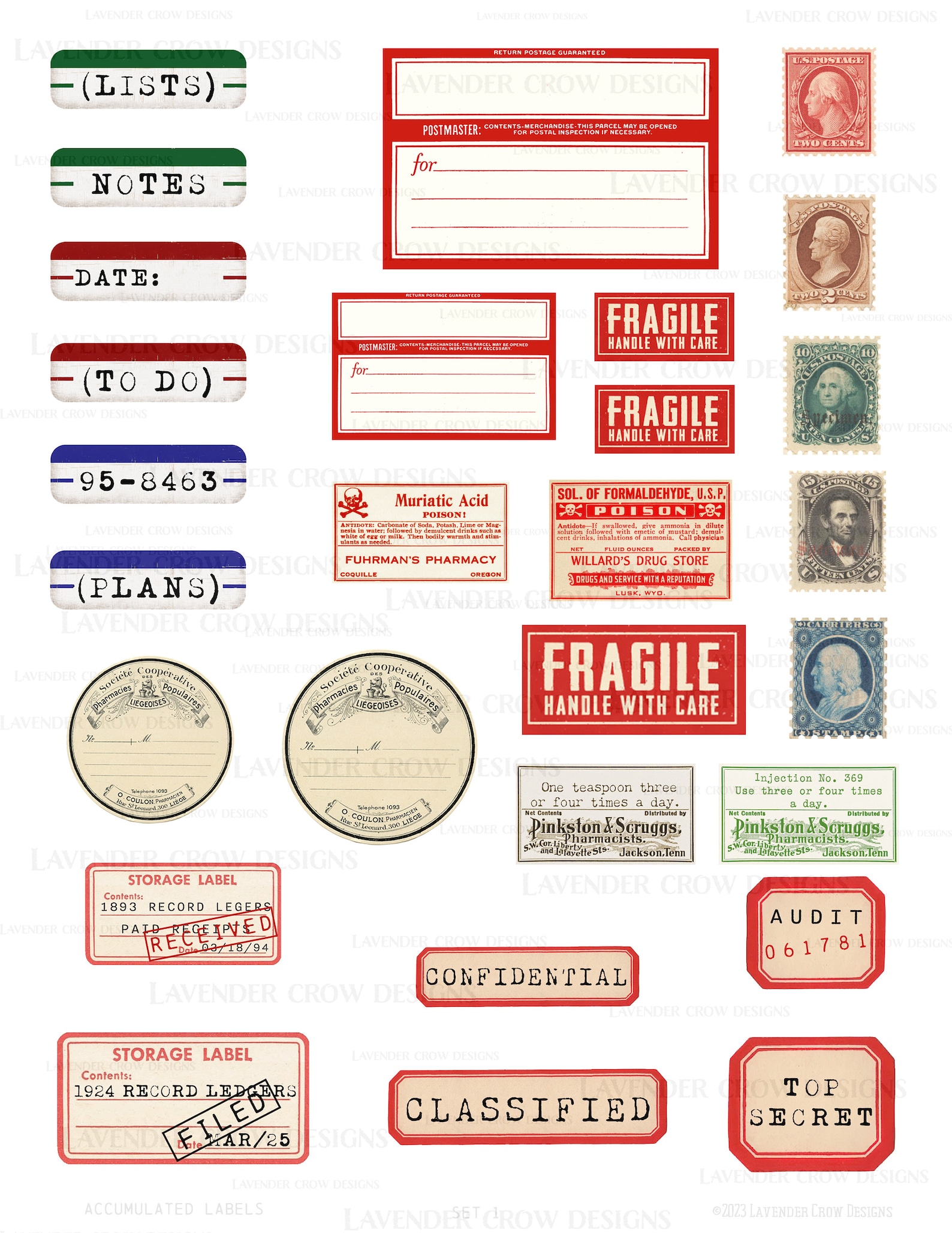 Random Labels, Accumulated Labels for Junk Journals, Vintage Labels - Etsy
