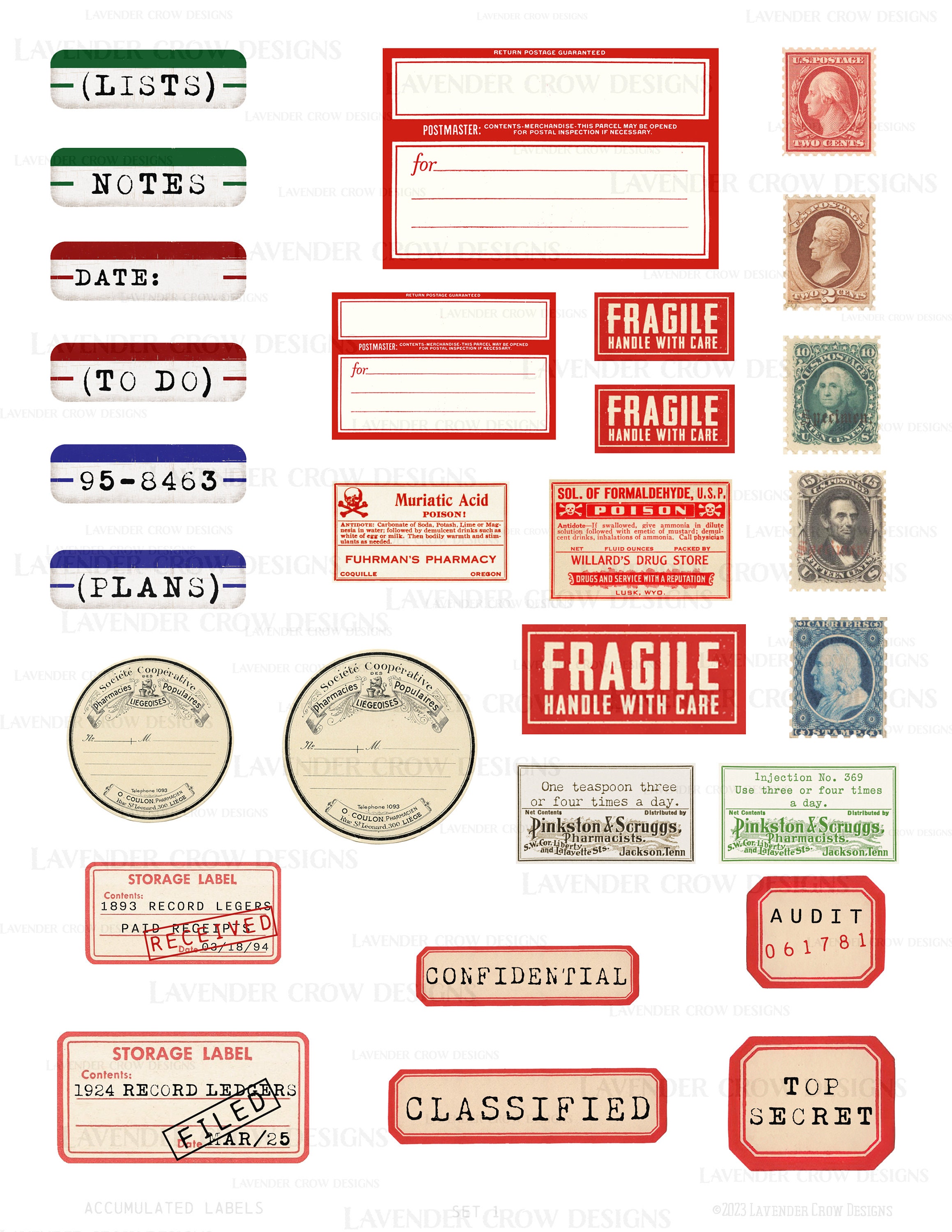 Random Labels, Accumulated Labels for Junk Journals, Vintage Labels - Etsy