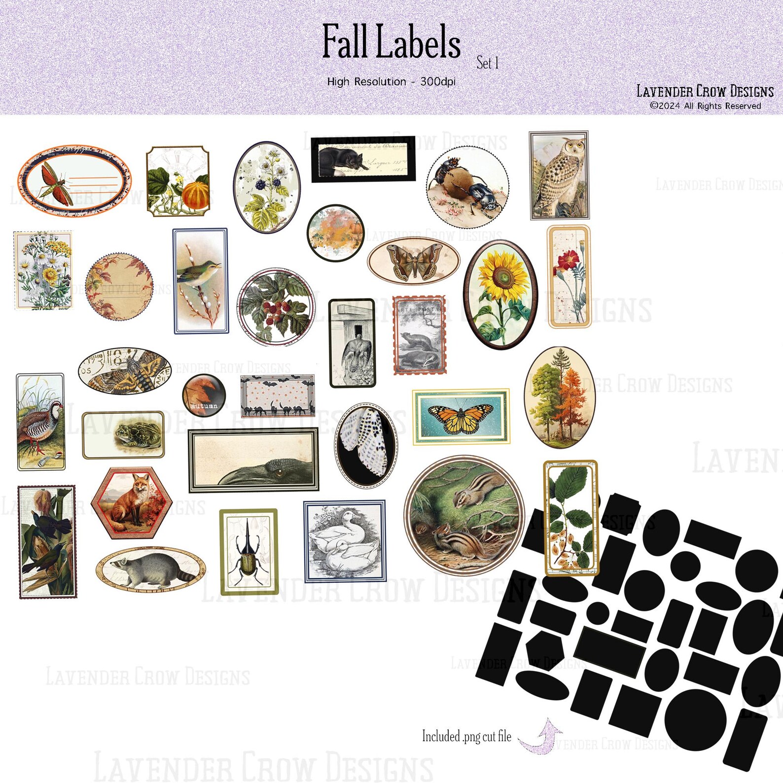 Assorted Nature Labels for Junk Journals, Fall Stickers, Autumnal ...