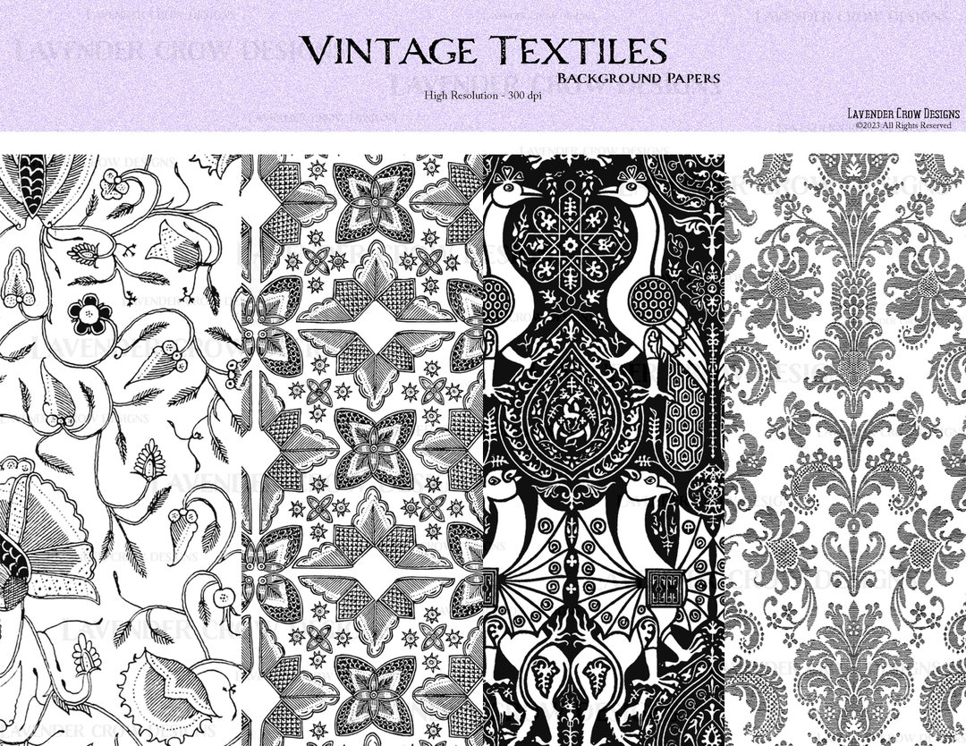 Ink Saver Backgrounds, Printable Vintage Textiles, Junk Journaling ...