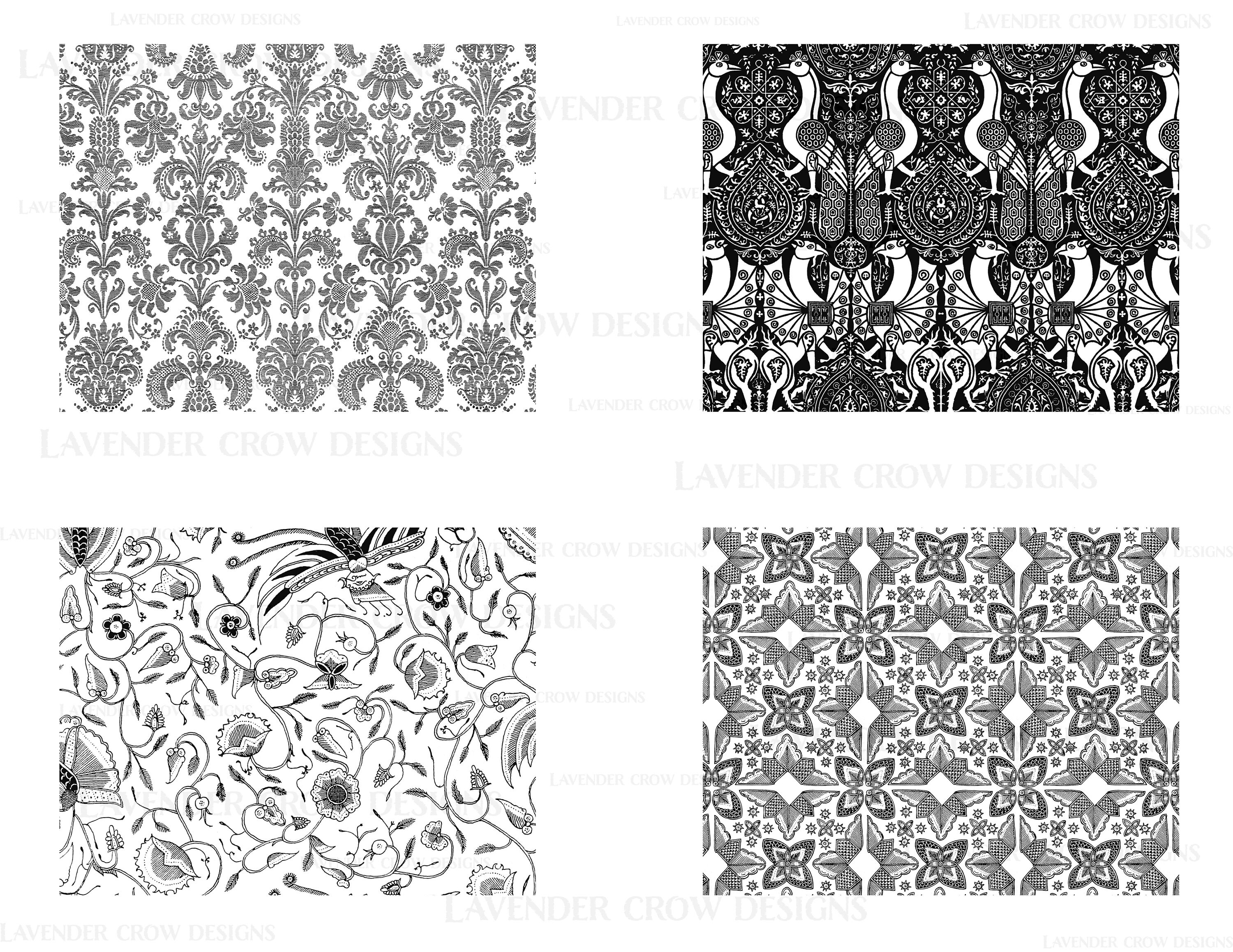 Ink Saver Backgrounds, Printable Vintage Textiles, Junk Journaling ...