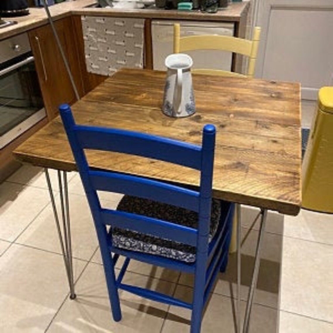 Square Rustic Bistro Table Industrial Hairpin Legs Bistro / | Etsy UK