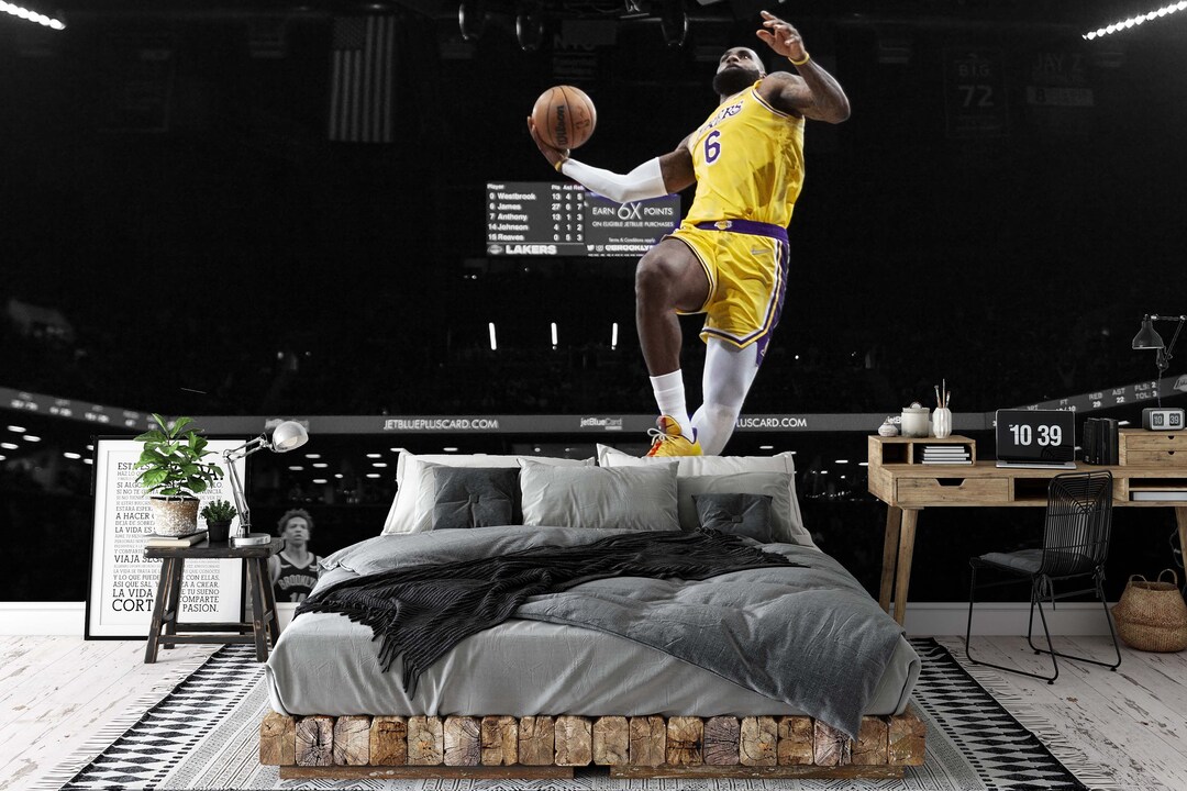 Lebron Basket Wall Mural Muraledesign.com - Etsy