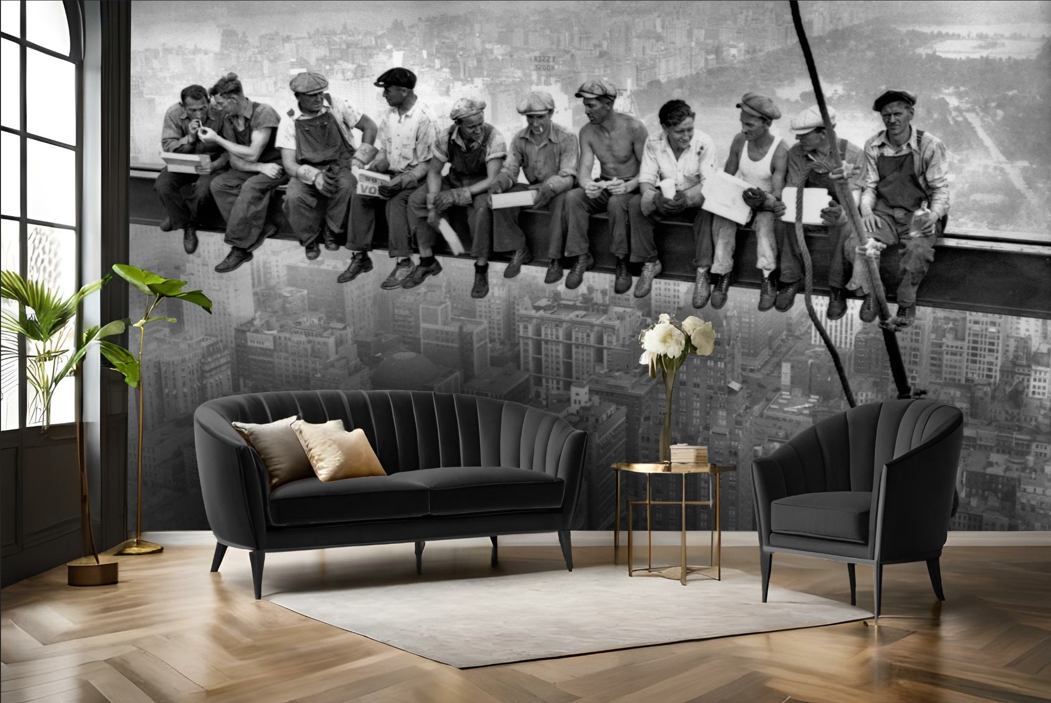 Men at Lunch Wall Mural - Muraledesign.com - Etsy