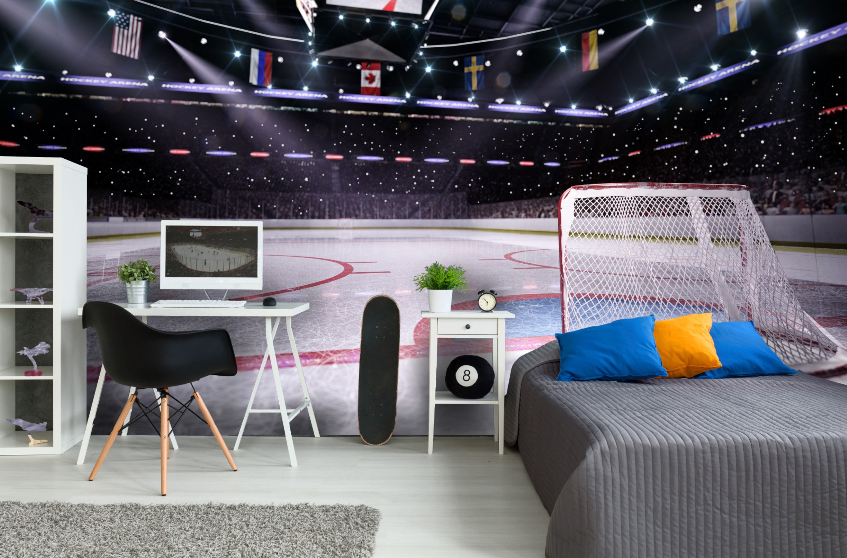 Hockey Arena Wall Mural - 413349444S - Muraledesign.com - Etsy