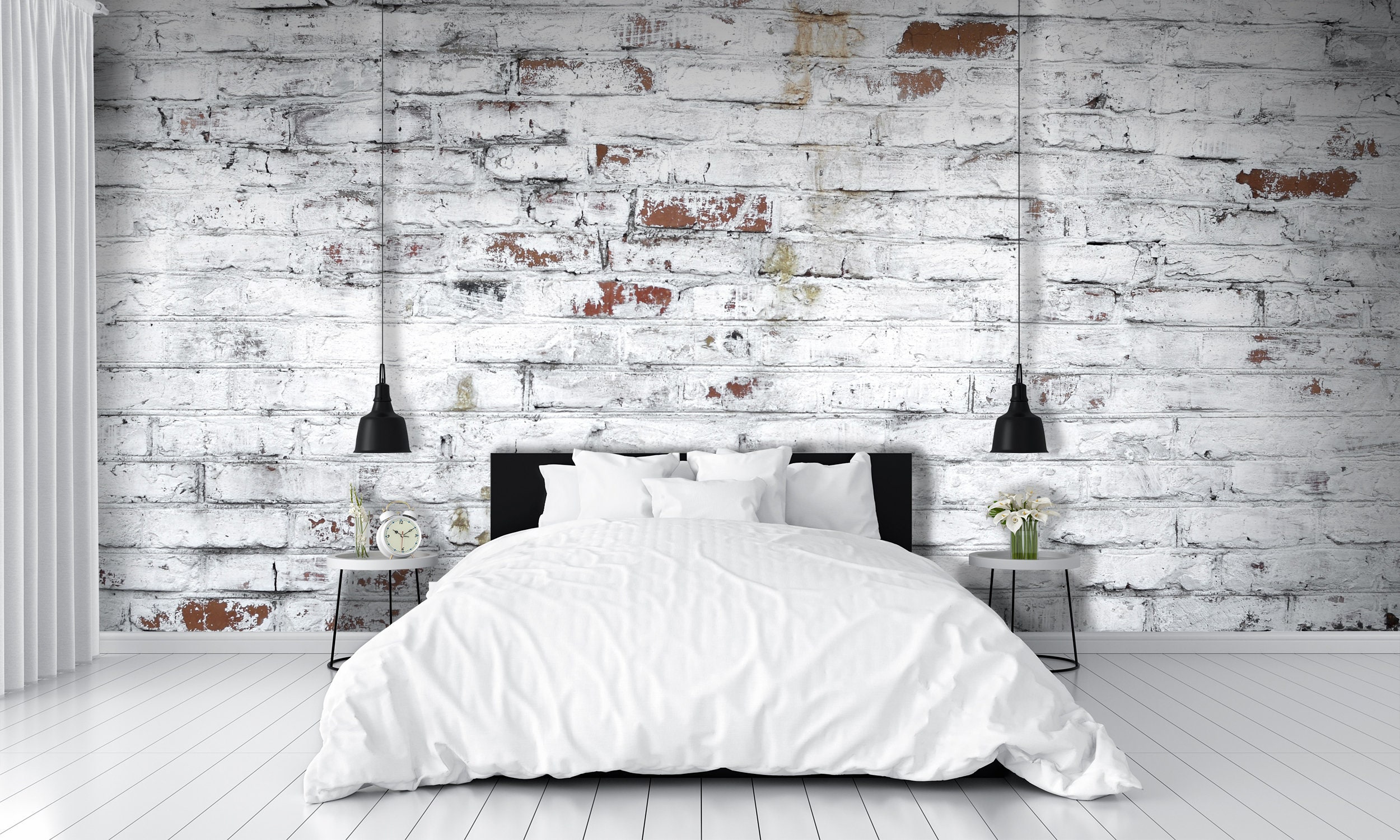 White Brick Wall Mural 58588267 Muraledesign.com - Etsy Canada