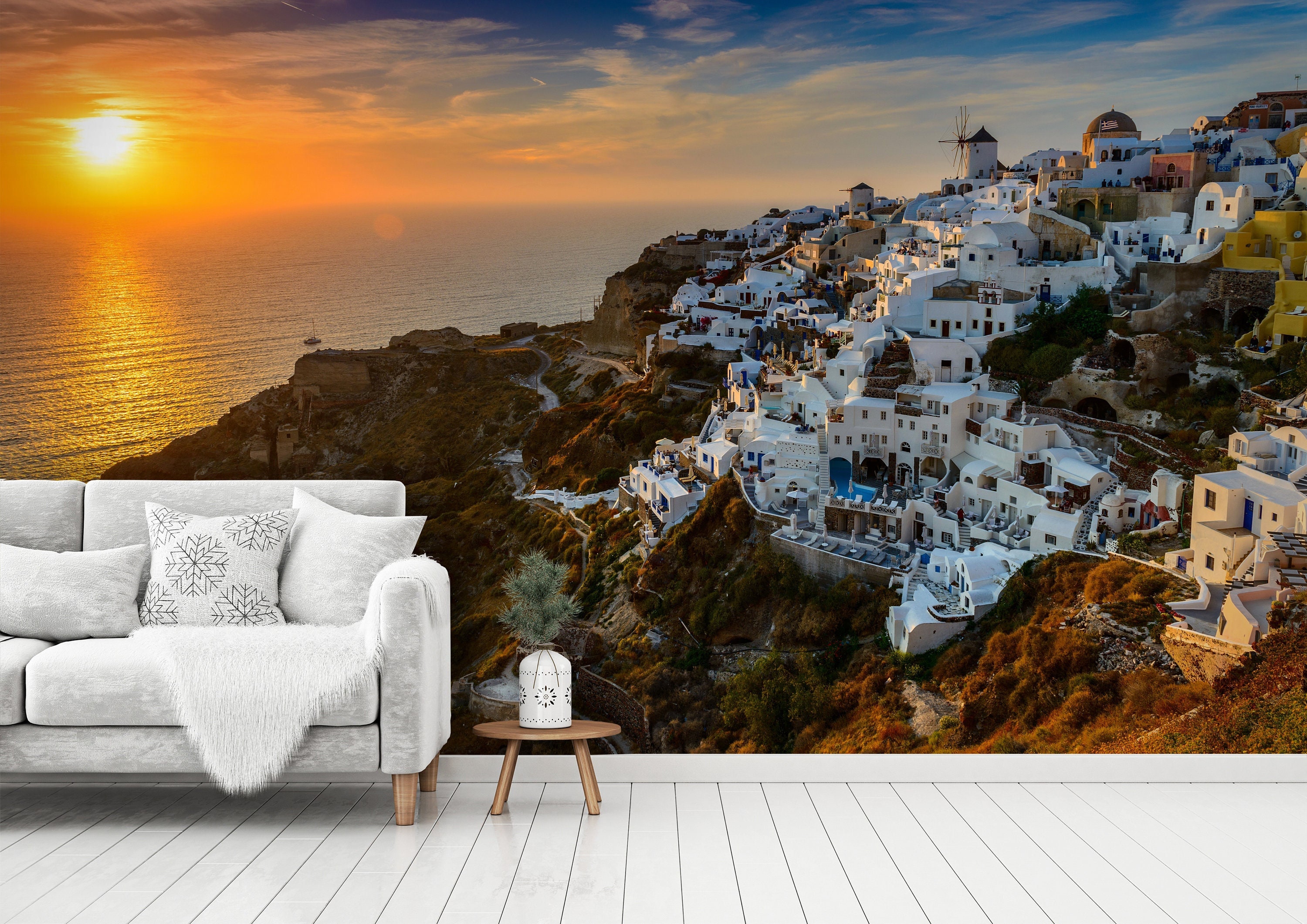 High Quality Mural Wallpaper, Wall Mural, Papier Peint, Santorini ...