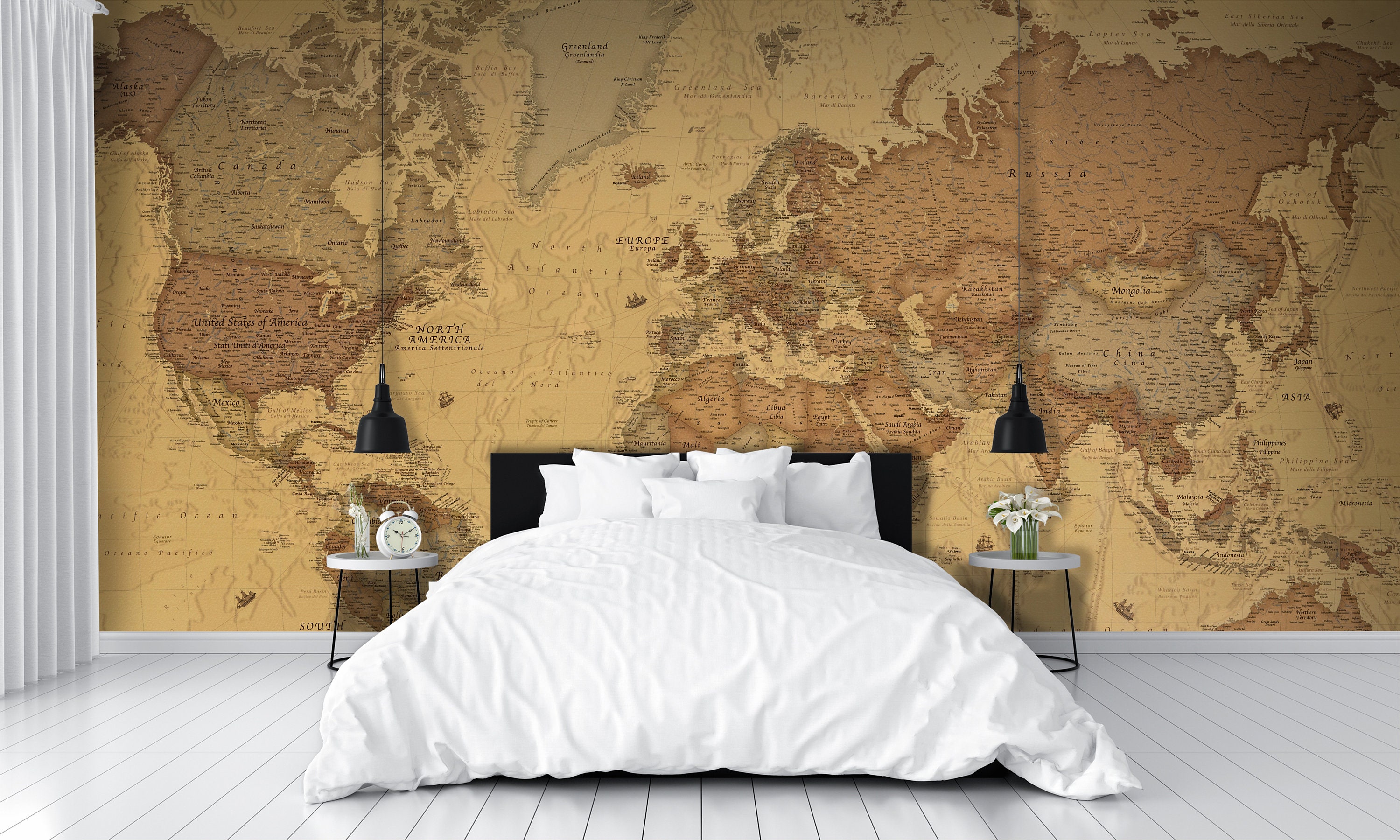 World Map Wall Mural 60784042 Muraledesign.com - Etsy