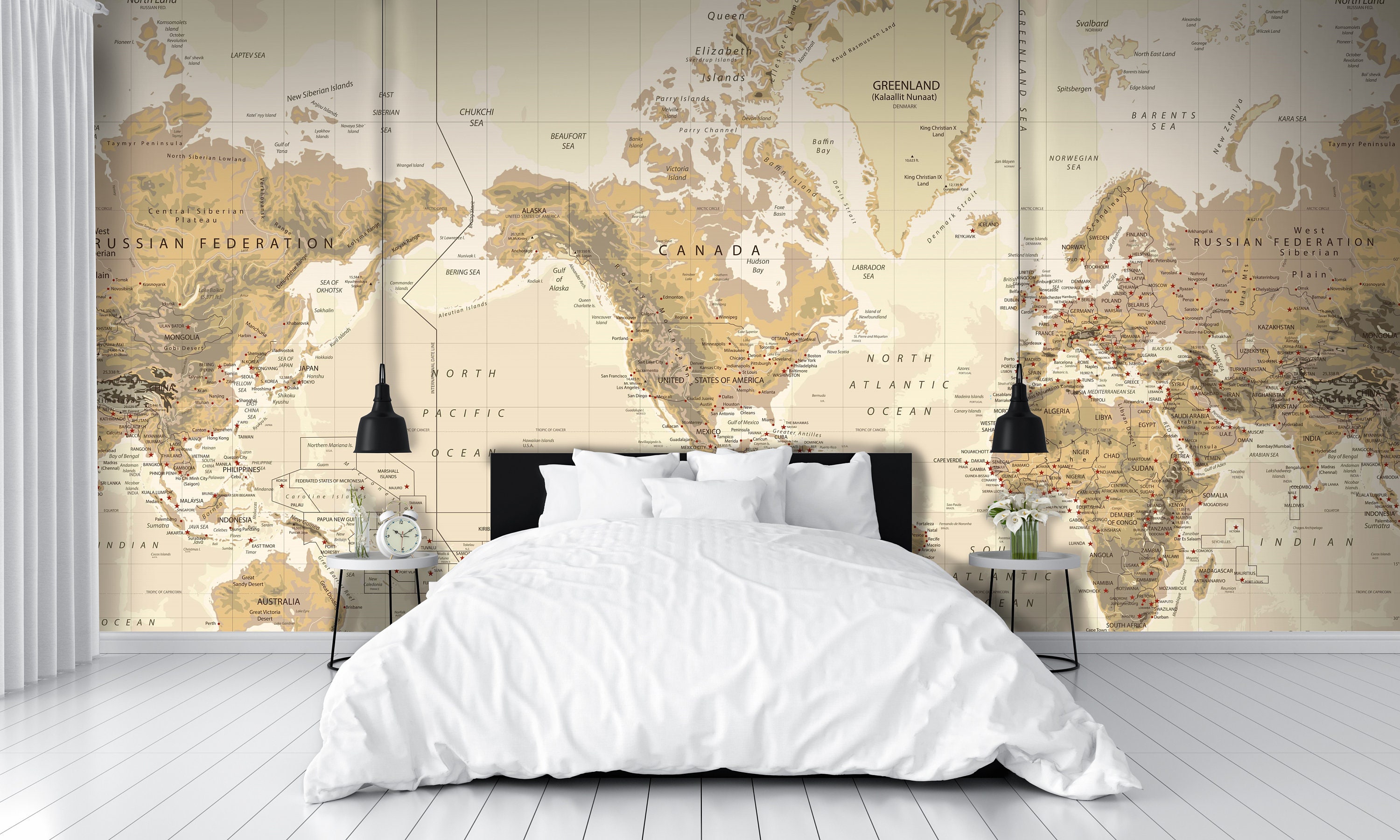 World Map Wall Mural - 172255527 - Muraledesign.com - Etsy
