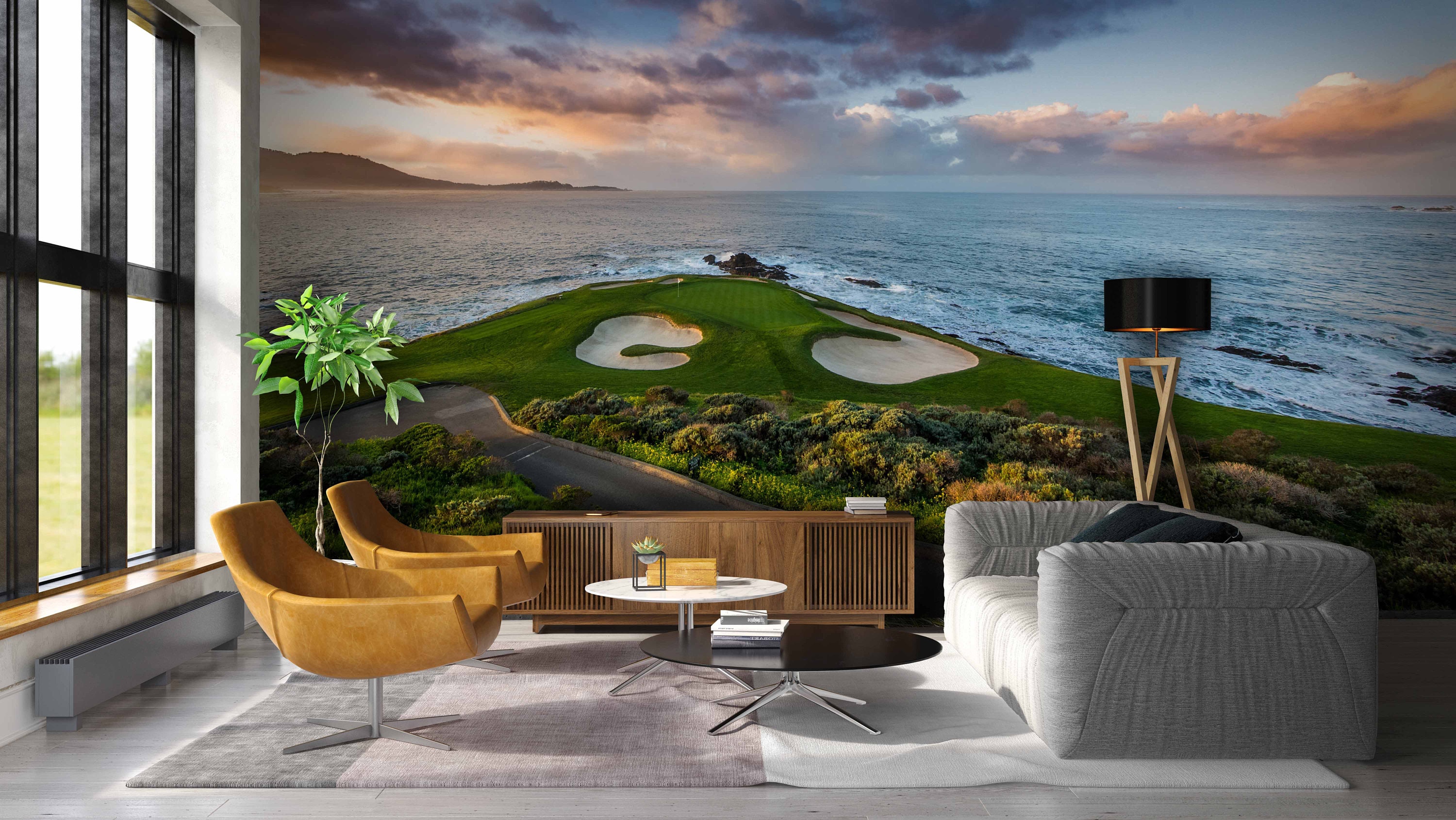 Golf Wall Mural- Pebble Beach - Muraledesign.com - Etsy