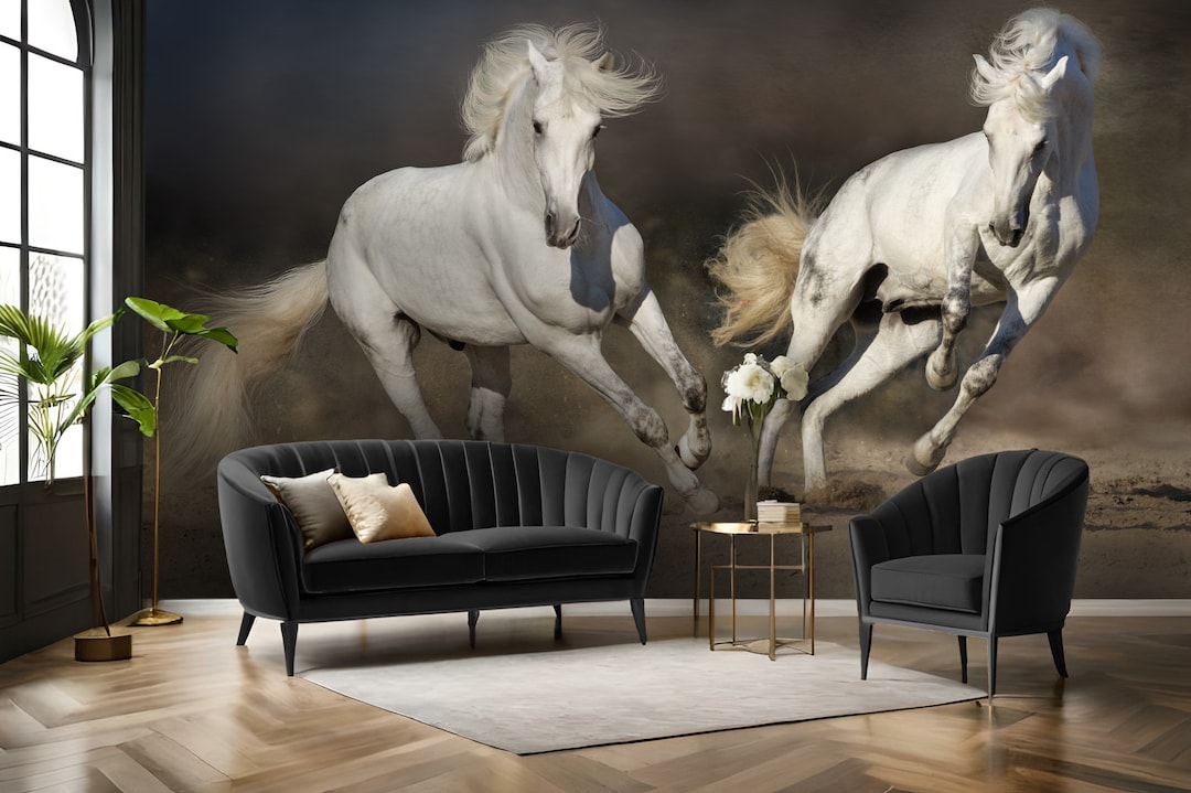 Horse Mural Wallpaper 135449076 Muraledesign.com - Etsy