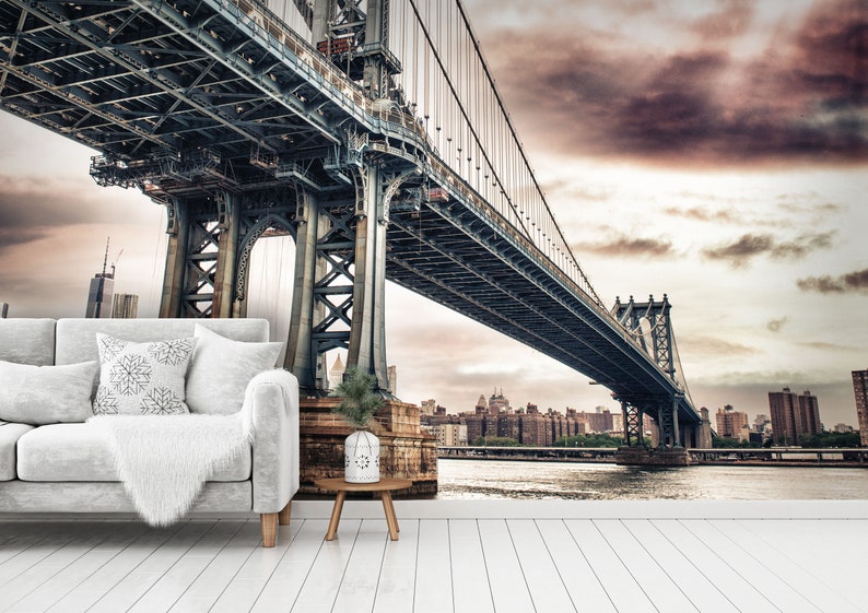 Brooklyn Bridge Mural Wallpaper 66109396 Muraledesign.com - Etsy