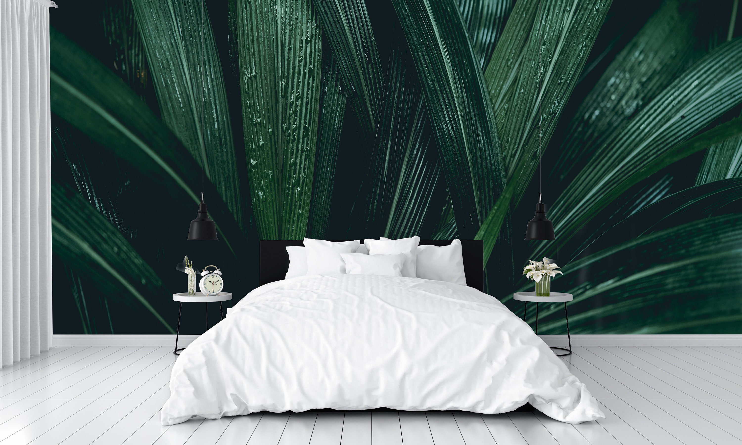 Big Green Leaf Mural Wallpaper 194413857 Muraledesign.com - Etsy