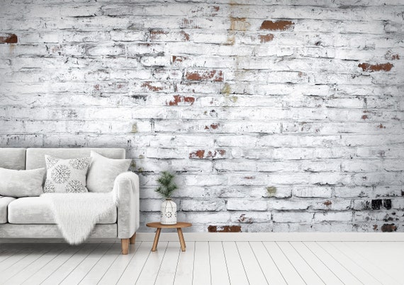 White Brick Wall Mural 58588267 Muraledesign.com - Etsy