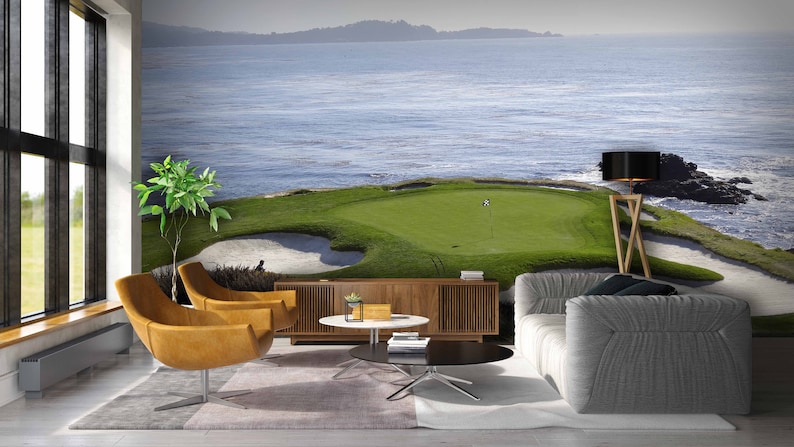 Golf Wall Mural- Pebble Beach - Muraledesign.com - Etsy