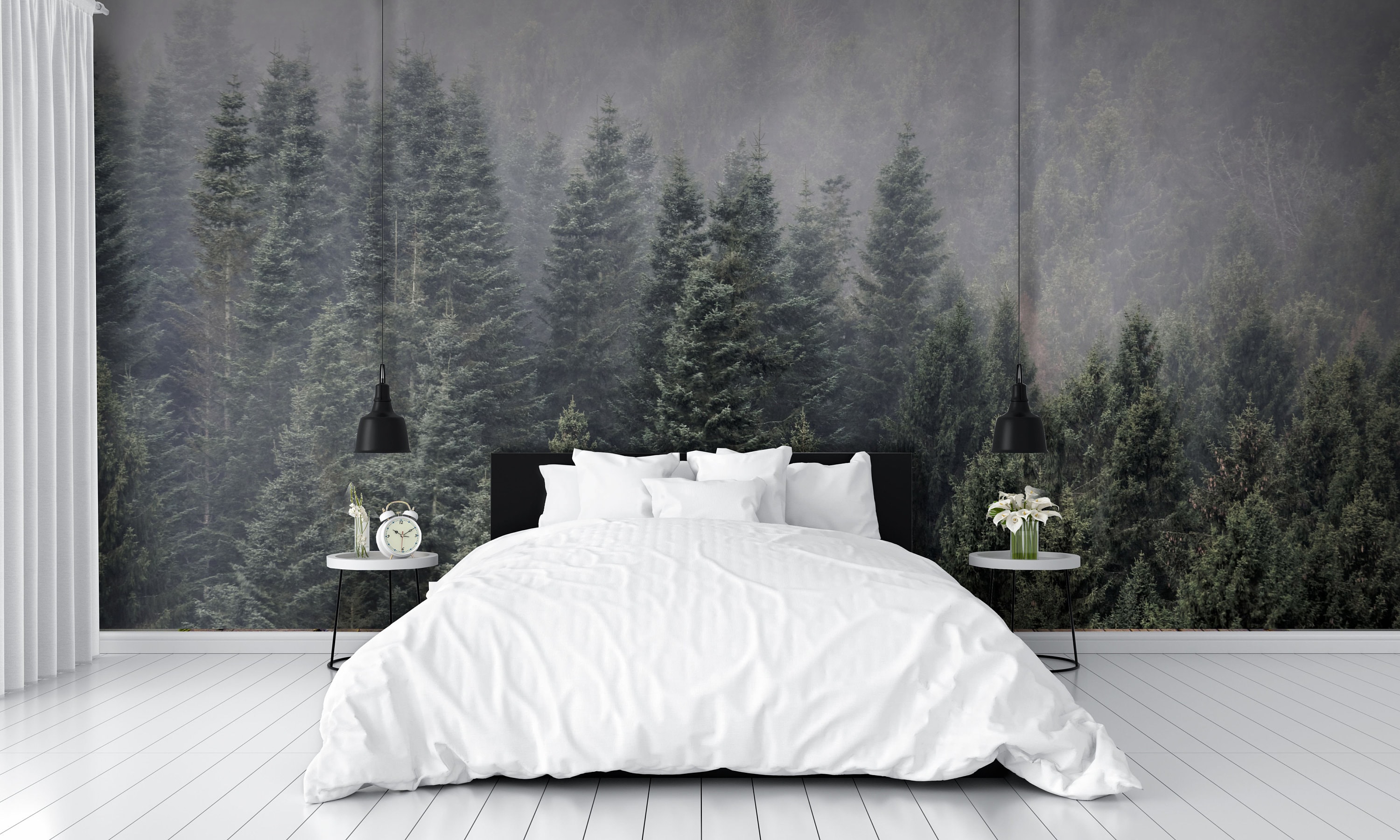 View of Pine Trees in Forest Wall Mural 406058903 Muraledesign.com - Etsy
