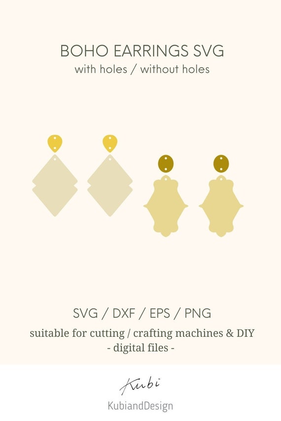 Boho Dangly Earring SVG Files Abstract Shaped Earring | Etsy