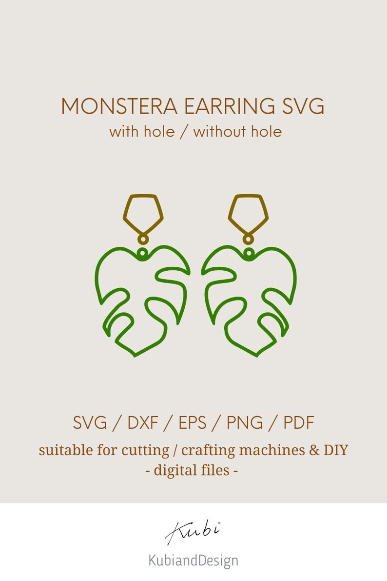 Monstera Earrings SVG Leaf Earrings SVG Botanical Earrings - Etsy