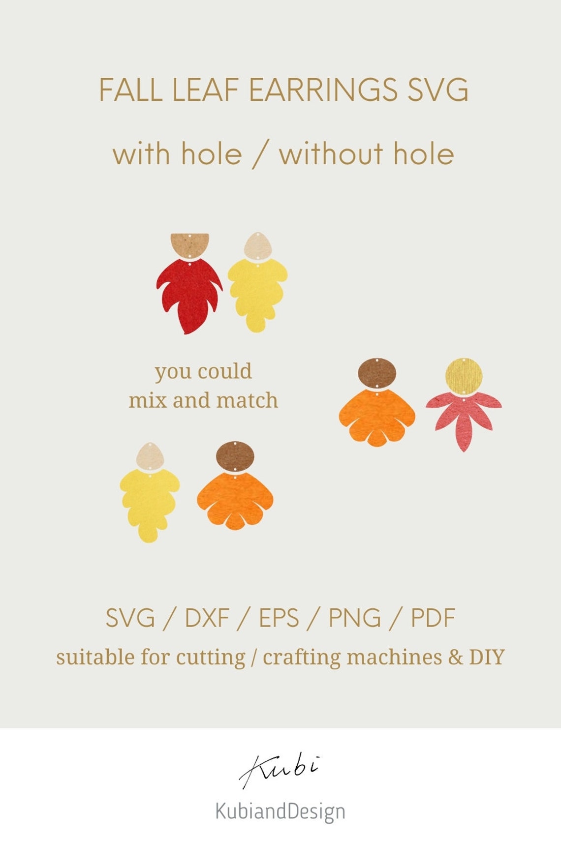 Leaf Earrings SVG Cut Files Fall Autumn Seasonal Earring | Etsy