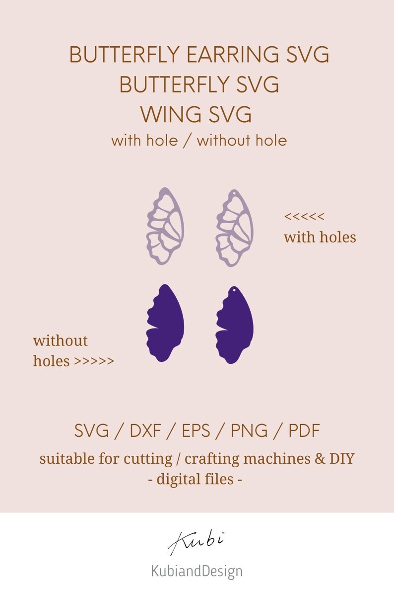 Butterfly Earrings SVG, Butterfly Wings SVG, Wing Earring Templates ...