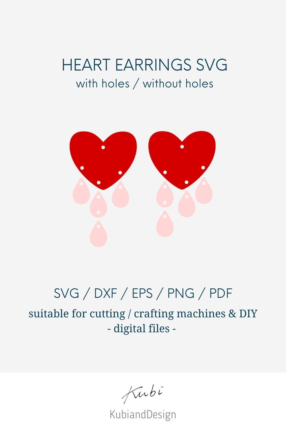 Heart Earrings SVG, Valentine Earring Laser Files, Chandelier Teardrop ...